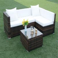China Outdoor Indoor PE Rattan Sofa With Side Sofa , Middle Sofa , Ottoman , Coffee Table Rattan chair furniture set for sale
