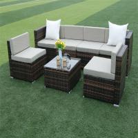 China Outdoor Indoor PE Rattan Sofa With Side Sofa , Middle Sofa , Ottoman , Coffee Table Rattan chair furniture set for sale