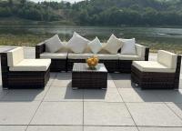 China Outdoor Indoor PE Rattan Sofa With Side Sofa , Middle Sofa , Ottoman , Coffee Table Rattan chair furniture set for sale