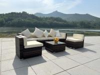 China Outdoor Indoor PE Rattan Sofa With Side Sofa , Middle Sofa , Ottoman , Coffee Table Rattan chair furniture set for sale