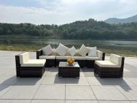 China Outdoor Indoor PE Rattan Sofa With Side Sofa , Middle Sofa , Ottoman , Coffee Table Rattan chair furniture set for sale