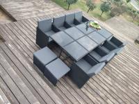 China Waterproof Rattan Coffee Table Chair Sets For Outdoor Dining And Relaxing Table Chair Ottoman Sets Wholasale Factory for sale