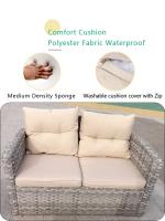 China Rectangular Aluminum Frame Rattan Outdoor Sofa Chair Coffee Table Set UV Weather Resistant High Quality Furniture for sale