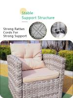 China Rectangular Aluminum Frame Rattan Outdoor Sofa Chair Coffee Table Set UV Weather Resistant High Quality Furniture for sale