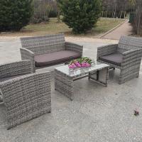 China High Quality Aluminum Frame Modern PE Rattan Woven Wicker Handmade Sofa Coffee Table Set Outdoor Indoor Furniture for sale