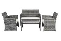 China High Quality Aluminum Frame Modern PE Rattan Woven Wicker Handmade Sofa Coffee Table Set Outdoor Indoor Furniture for sale