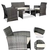 China High Quality Aluminum Frame Modern PE Rattan Woven Wicker Handmade Sofa Coffee Table Set Outdoor Indoor Furniture for sale