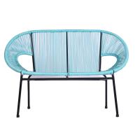China PE Rattan Woven Coffee Table Chair Hot Sale Best Design Colorful Outdoor Furniture Set Tempered Glass Tabletop for sale