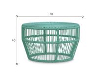 China Appealing Design PE Rattan Woven Coffee Table Chair Hot Sale Best Design Colorful Furniture Set Tempered Glass Tabletop for sale
