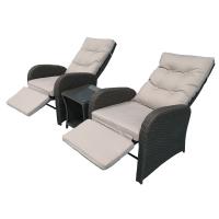 China 2 Seater PE Rattan Sofa And Chair Set With Cushions Table Chair Daybed Garden for sale