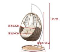 China 19x1.2mm Birds Nest Egg Chair Outdoor PE Rattan Swing Chair Hotel Garden Hanging for sale