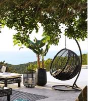 China Hanging Glider Outdoor Garden PE Rattan Swing Chair Hanging House Hotel for sale