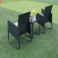 China PE Rattan Woven 3 Set Table Chair Hot Sale Best Design swing chair Outdoor Furniture Set High Quality 300 Kg Capacity for sale