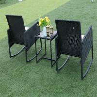China PE Rattan Woven 3 Set Table Chair Hot Sale Best Design swing chair Outdoor Furniture Set High Quality 300 Kg Capacity for sale