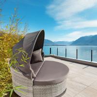 China PE Rattan Garden Lounge Chair Sofa Furniture Chair Daybed Lying Bed Beach for sale