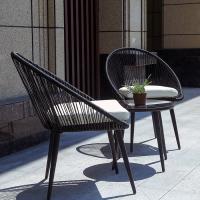 China 2 Seater Rattan Garden Table And Chairs Woven Coffee Sofa Outdoor Furniture Set for sale