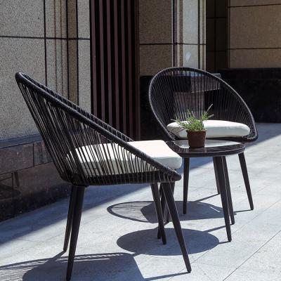 China 2 Seater Rattan Garden Table And Chairs Woven Coffee Sofa Outdoor Furniture Set for sale