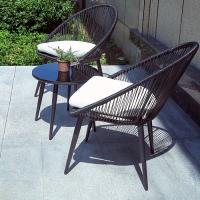 China 2 Seater Rattan Garden Table And Chairs Woven Coffee Sofa Outdoor Furniture Set for sale