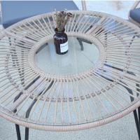 China Pe Rattan Furniture Dining Tables And Chairs Craftsmanship Woven Coffee Table Chair Sofa for sale