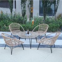 China Pe Rattan Furniture Dining Tables And Chairs Craftsmanship Woven Coffee Table Chair Sofa for sale