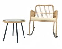 China ODM OEM Garden Furniture Rattan Table And Chairs Rocking PE Rattan Woven Coffee for sale
