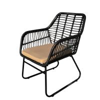 China CE BSCI Black Steel Plating PE Rattan Outdoor Woven Coffee Table Chair Sofa for sale