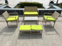 China Handmade Rattan Woven Coffee Table Chair For Outdoor Dining And Relaxing Table Chair Ottoman Furniture Sets for sale