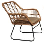 China Garden Rattan Dining Table And Chairs Steel PE Rattan Woven Coffee Table Chair Sofa for sale