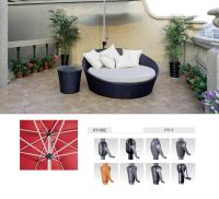 China Pool Outdoor Lounge Chair With Umbrella Canopy SunShade Cantilever Garden Parasol Patio Furniture for sale