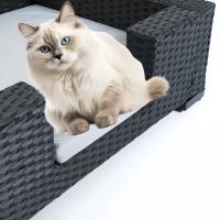 China Indoor Pet Couch Pad Rattan Wicker Pet Bed Four Feet Breathable Dog Seat Sofa Small Animals Bed Cats Mats for sale