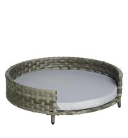 China Rattan Outdoor Pet Bed Cat Dog Bed House Net Pet Basket Cool Handwoven Oval Shape Indoor for sale