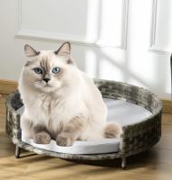 China Rattan Outdoor Pet Bed Cat Dog Bed House Net Pet Basket Cool Handwoven Oval Shape Indoor for sale