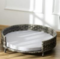 China Rattan Outdoor Pet Bed Cat Dog Bed House Net Pet Basket Cool Handwoven Oval Shape Indoor for sale