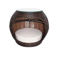 China 13mm  Eco-Friendly Rattan Cat Bed Woven Apple-Shape Dome Cat Cave Cushion Coffee Table Natural Pet Houses Furniture for sale