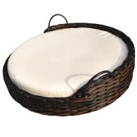China Swing Rattan Hanging Pet Bed PP Natural Woven Wicker Dog Cat Animal Sleeping House Baskets Outdoor Indoor for sale