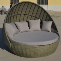 China Villa Patio Pool Beach rattan furniture round chair Lounger Outdoor Wicker Round Bed for sale