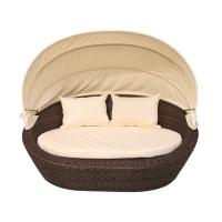 China Balcony Rattan Lounge Daybed Sun Bed UV Resistance Courtyard Canopy Villa Patio Pool for sale