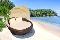 China Balcony Rattan Lounge Daybed Sun Bed UV Resistance Courtyard Canopy Villa Patio Pool for sale