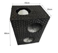 China Cute Natural Modern Cat Furniture Pet House Bed Wicker Rattan Pat Cave Bed Condo House for sale