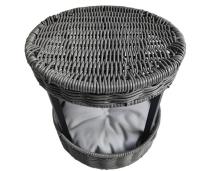 China Artificial Hand Woven Rattan Cozy Pet Kitty House Waterproof Breathable Cat Bed Condo House for sale