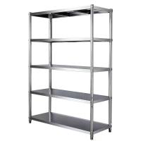 China CE BSCI Kitchen Floor 5 Tier Stainless Steel Storage Shelf Box High Capacity for sale