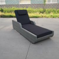 China Chaise Lounge Outdoor Rattan Wicker Sun Bed Hotel Wooden Backrest Adjustable for sale