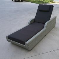 China Chaise Lounge Outdoor Rattan Wicker Sun Bed Hotel Wooden Backrest Adjustable for sale