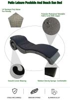 China S-Shape Black Rattan Garden Sun Loungers  Poly Hotel Holiday Resort Poolside for sale