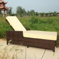 China Adjustable Outdoor Garden Beach Pool Rattan Lounger Sunbed Cushion Chair CE BSCI for sale