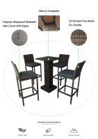 China Classic outdoor bar balcony table and chair combination garden rain-proof rattan leisure bistro high table and bar stool for sale