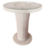 China Hot Selling Outdoor Furniture Bar Set Durable Rattan Wicker Bar Stool And Chairs Poly Rattan Round Bar furniture Set for sale