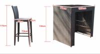 China Vintage High Wooden Black Metal Bar Stool Set Of 4 Chair School Gym Workshop Home Bar for sale