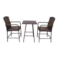China Villa Patio Wicker Rattan Counter Height Bar Stools Conversation Square Dining for sale