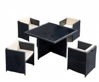 China CE BSCI Wicker Dining Desk Outdoor Garden Patio Cubic Table Set Commercial for sale